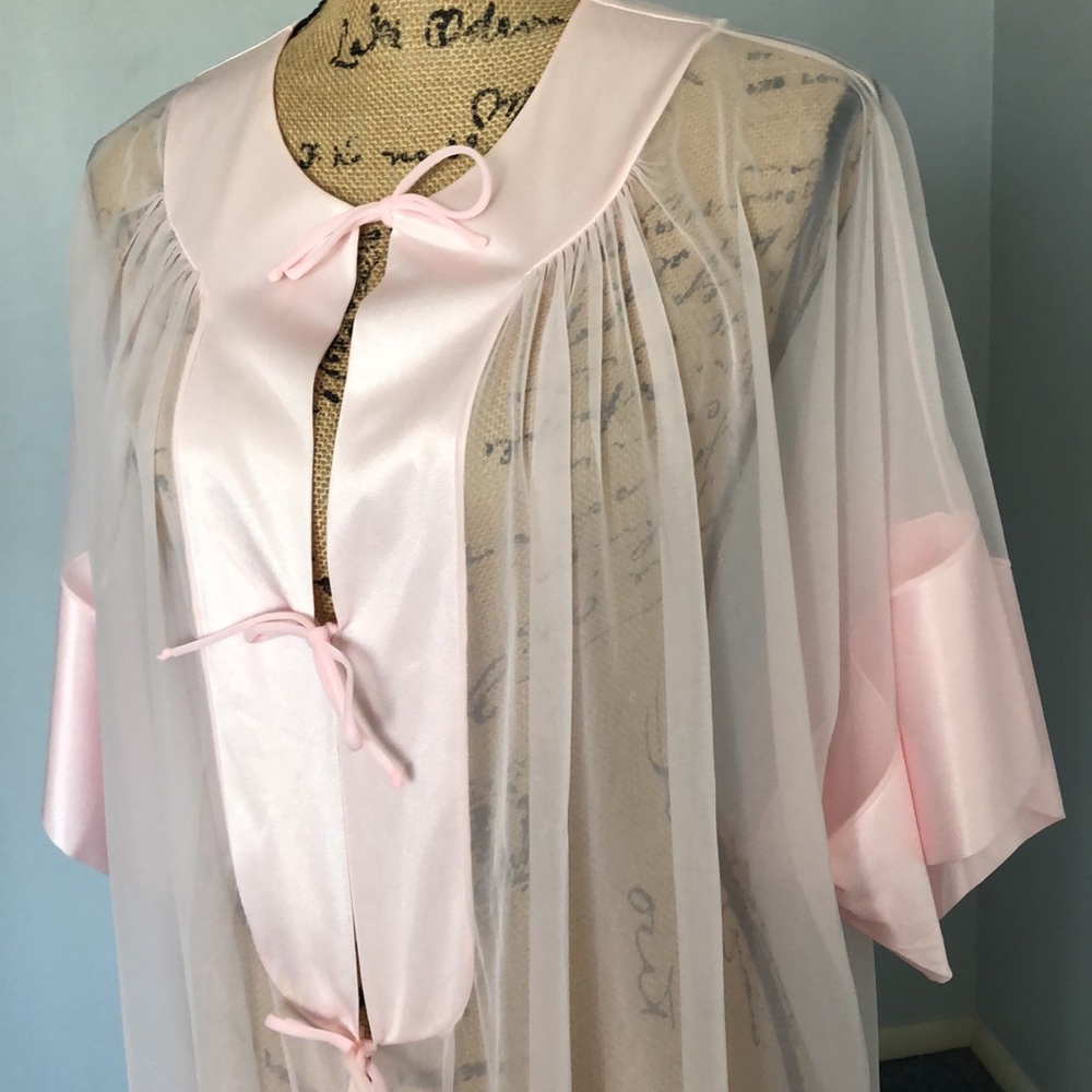 Vintage Sears Baby Ballet Blush Pink Peignoir Robe Du… - Gem